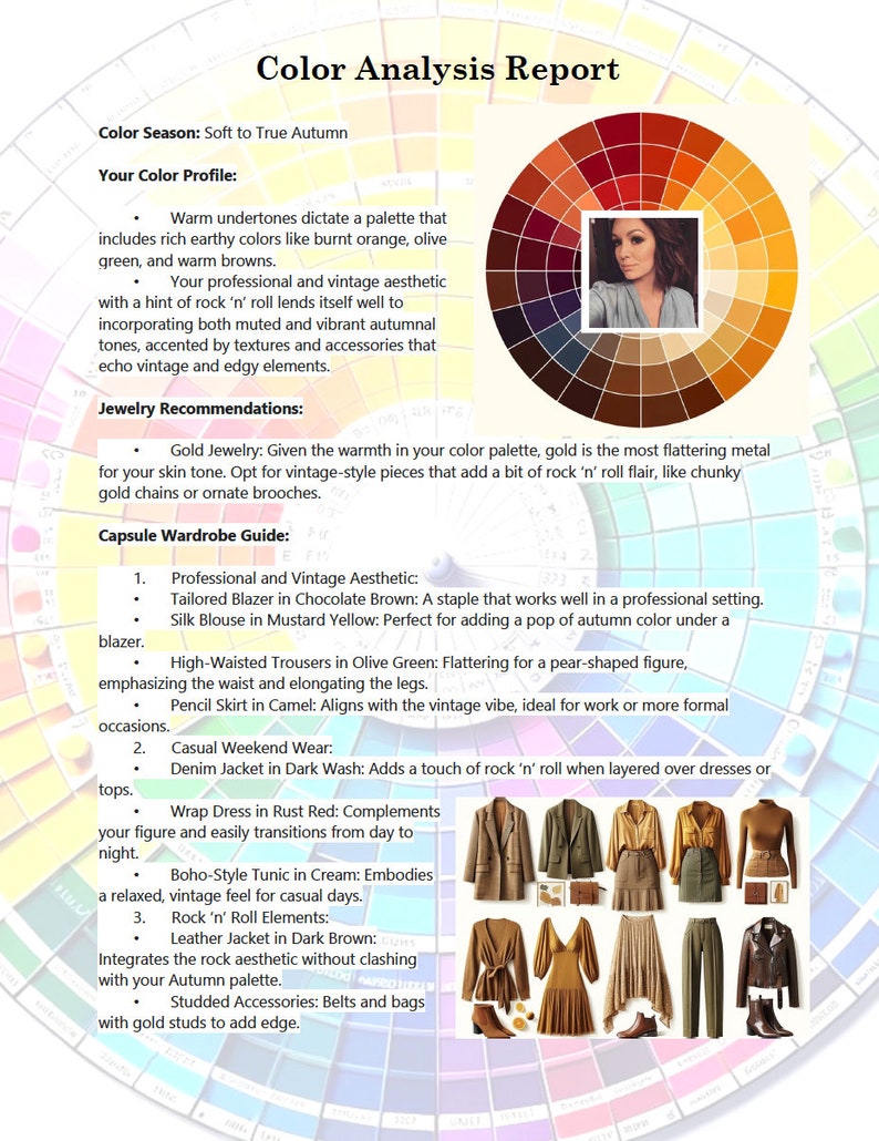 Fashion and Makeup Color Analysis and Guide - Etsy