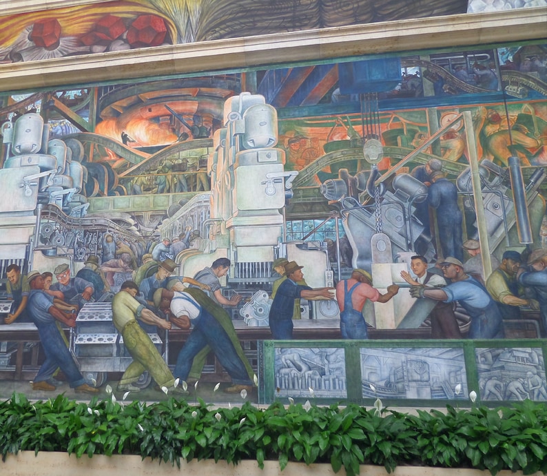 Diego Rivera Mural Detroit Institute of Arts Workers - Etsy