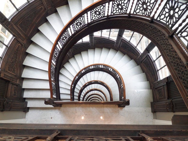 Chicago Print, Art Deco, Staircase, Frank Lloyd Wright, Chicago ...