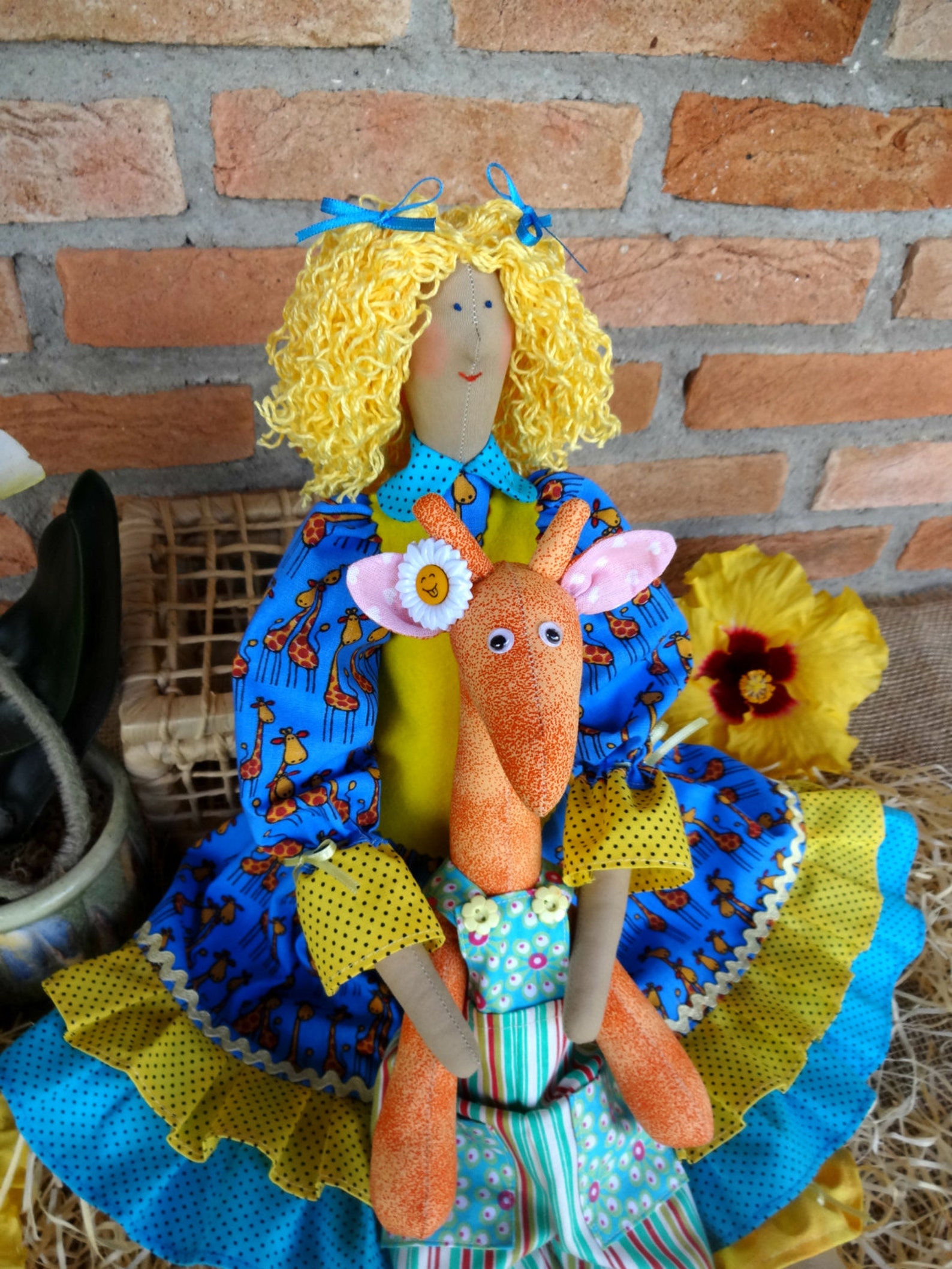 Tilda Doll Giraffe Lady Soft Giraffe Toy Handmade Fabric - Etsy