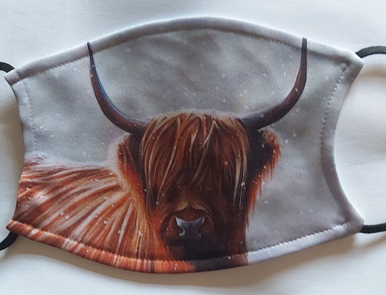 Highland Cow, Cow Face Mask/covering With/without Nose Wire and 2 Free ...
