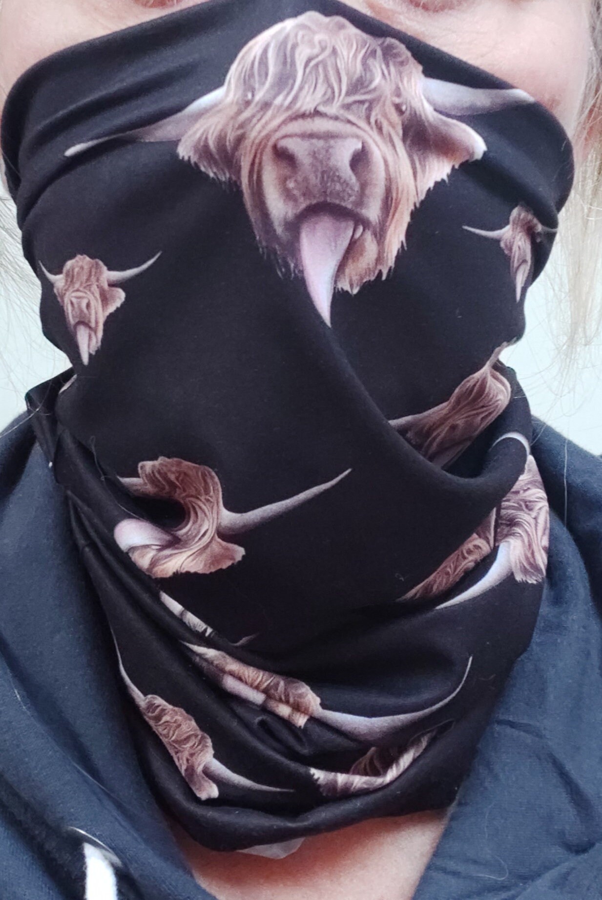 Highland Cow angus Face Mask/covering With/without Nose Wire and 2 Free ...