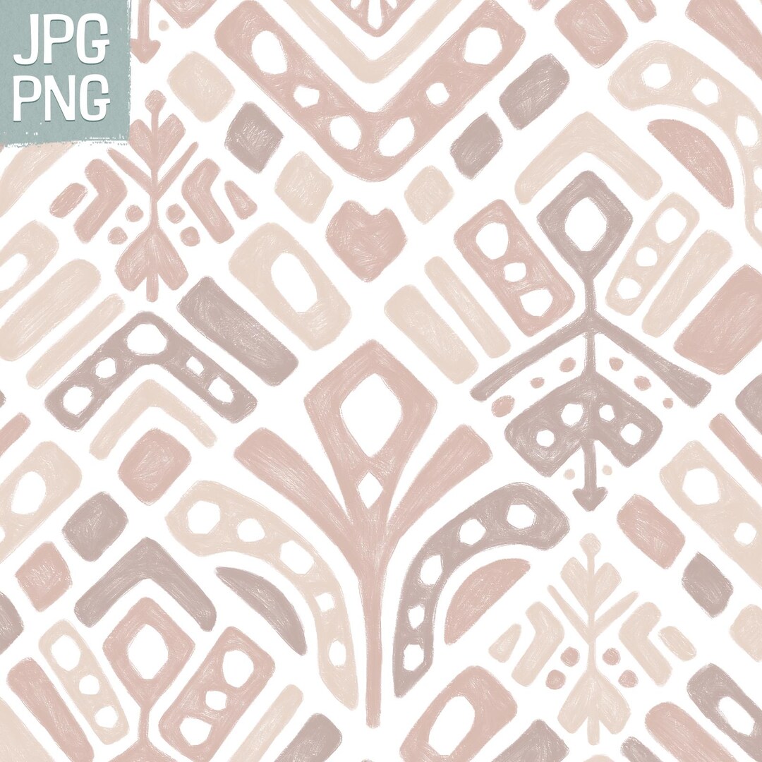 Boho Digital Paper | Seamless Pattern | Soft Neutral Colors | Instant ...