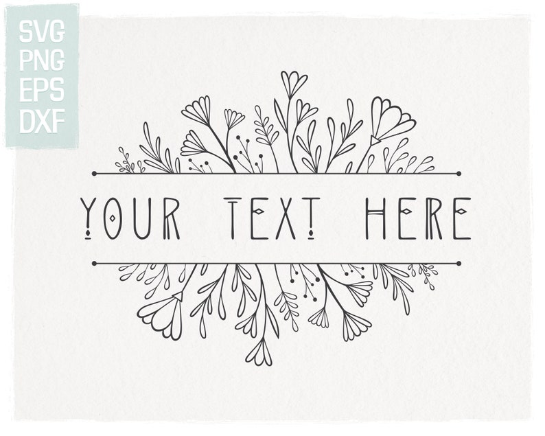 Floral Split Frame SVG Botanical Border Instant Download - Etsy
