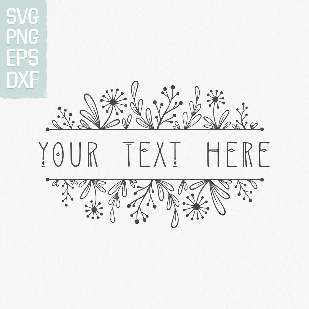Floral Split Frame SVG, Botanical Border Instant Download, Png, Dxf ...