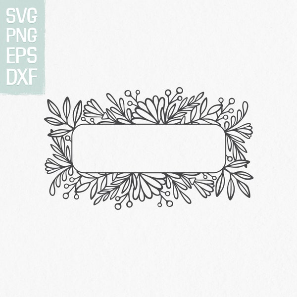 Floral Split Frame SVG, Botanical Border Instant Download, Png, Dxf ...