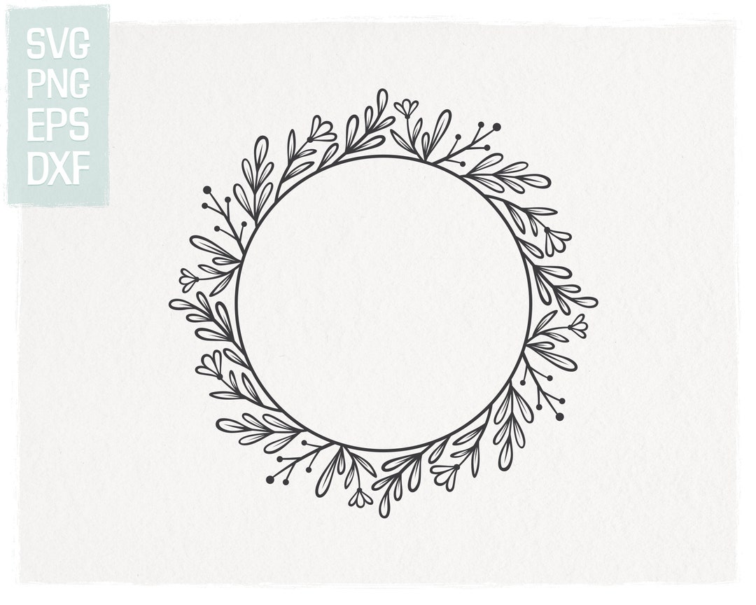 Botanical SVG Floral Wreath Svg Png Dxf Eps Flower - Etsy