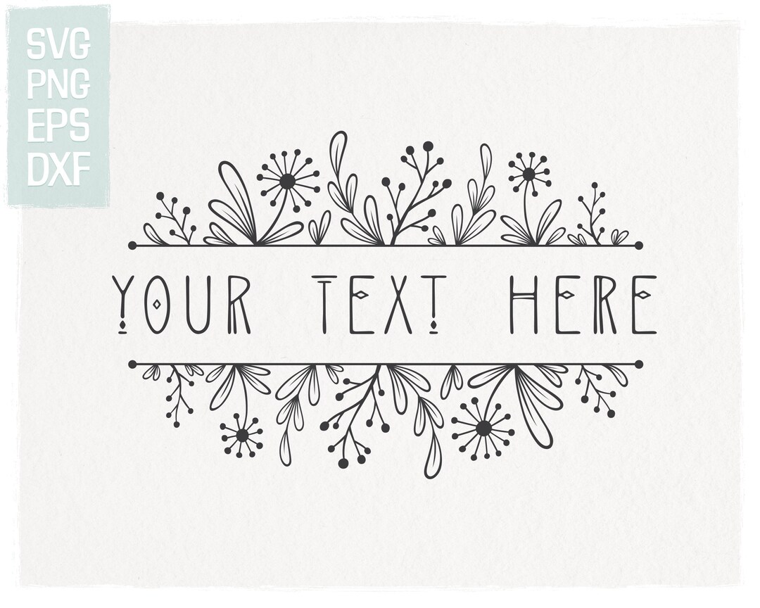 Floral Split Frame SVG Botanical Border Instant Download - Etsy