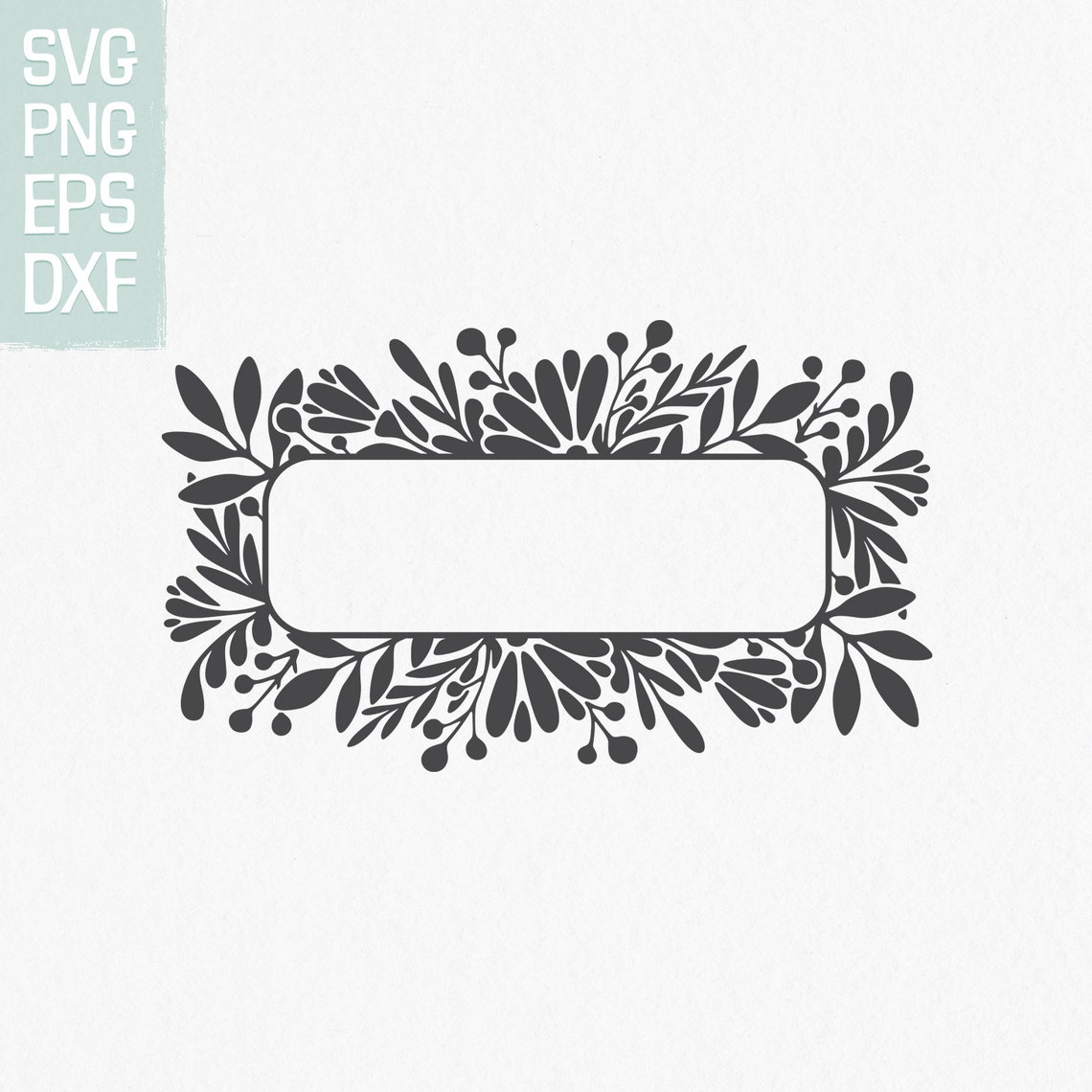 Botanical Rectangular Frame SVG Floral Border Instant - Etsy