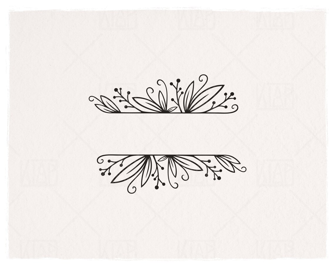 Botanical Split Frame SVG Floral Split Frame Instant - Etsy