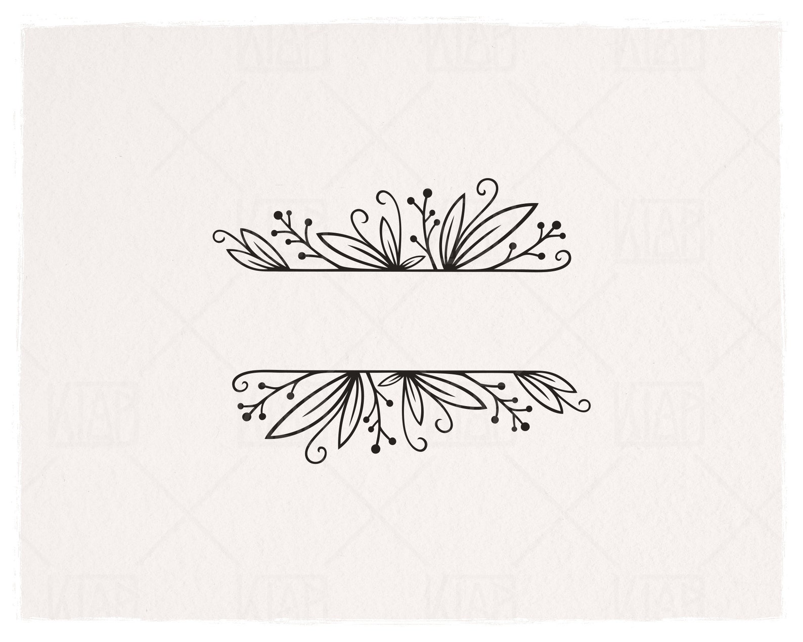 Botanical Split Frame SVG Floral Split Frame Instant - Etsy