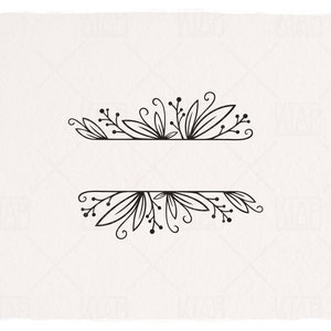 Botanical Split Frame SVG Floral Split Frame Instant - Etsy