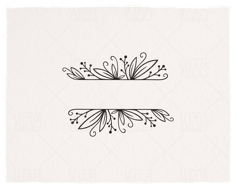 Botanical Split Frame SVG Floral Split Frame Instant - Etsy