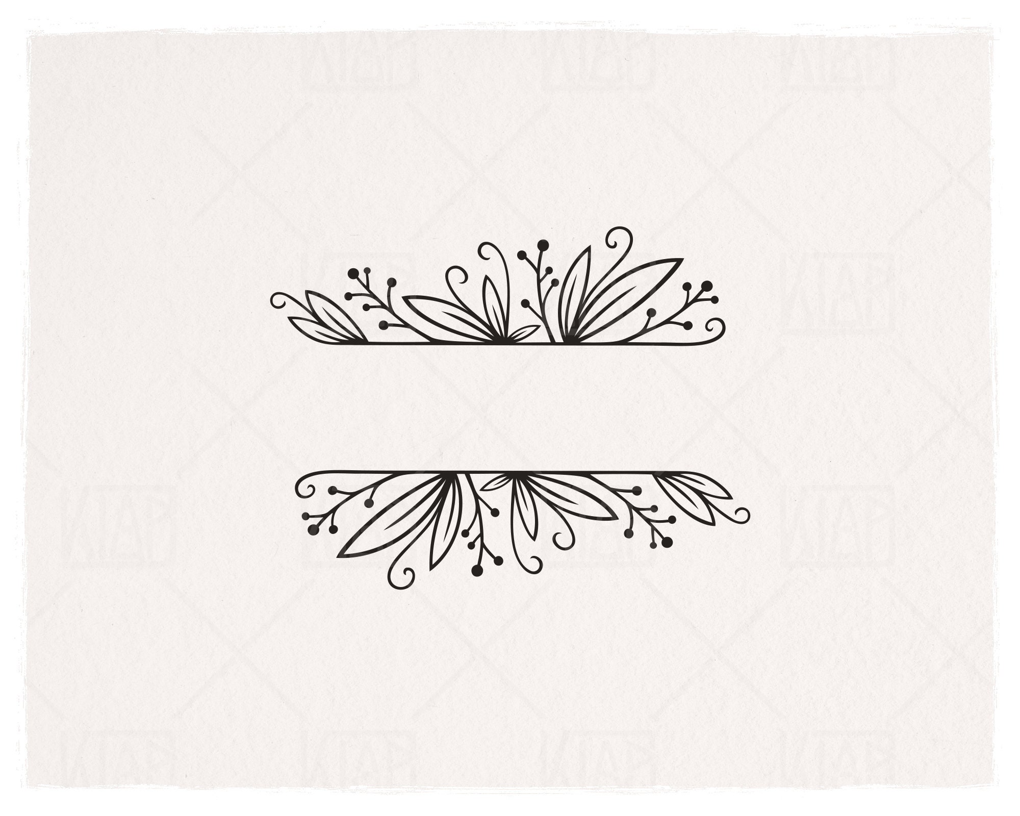Botanical Split Frame SVG Floral Split Frame Instant - Etsy