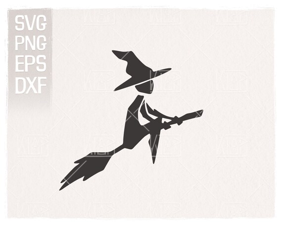 Witch on Broom SVG Halloween Witch Svg Png Dxf Eps Witch - Etsy