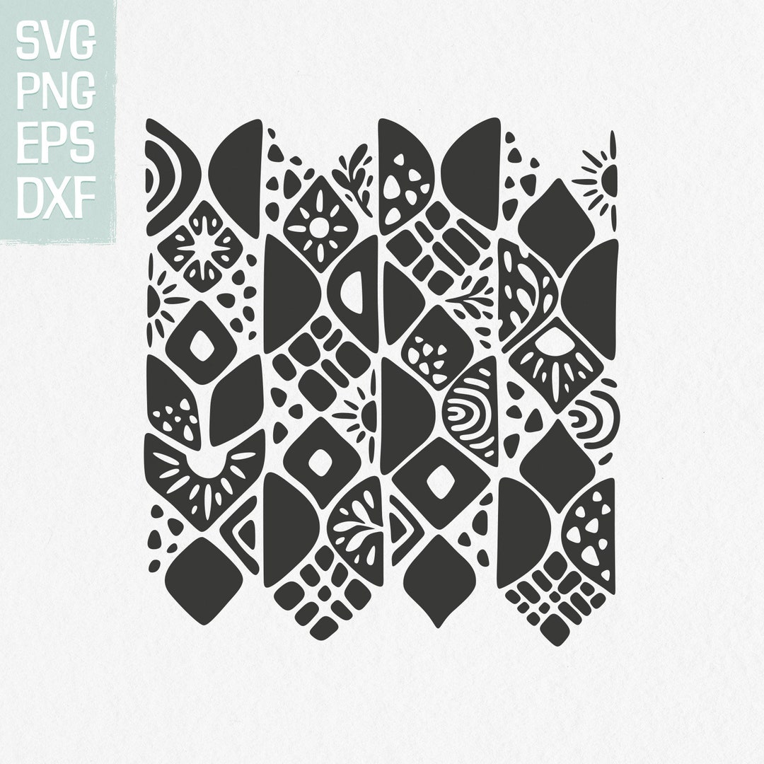 Boho Pattern SVG | Repeatable Pattern With Boho and Ethnic Shapes ...