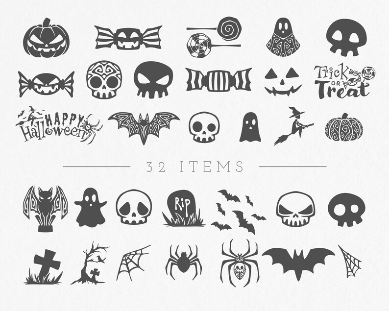 Halloween SVG Bundle, Cute and Spooky Halloween Graphics, Halloween Cut ...
