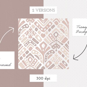 Boho Digital Paper | Seamless Pattern | Soft Neutral Colors | Instant ...