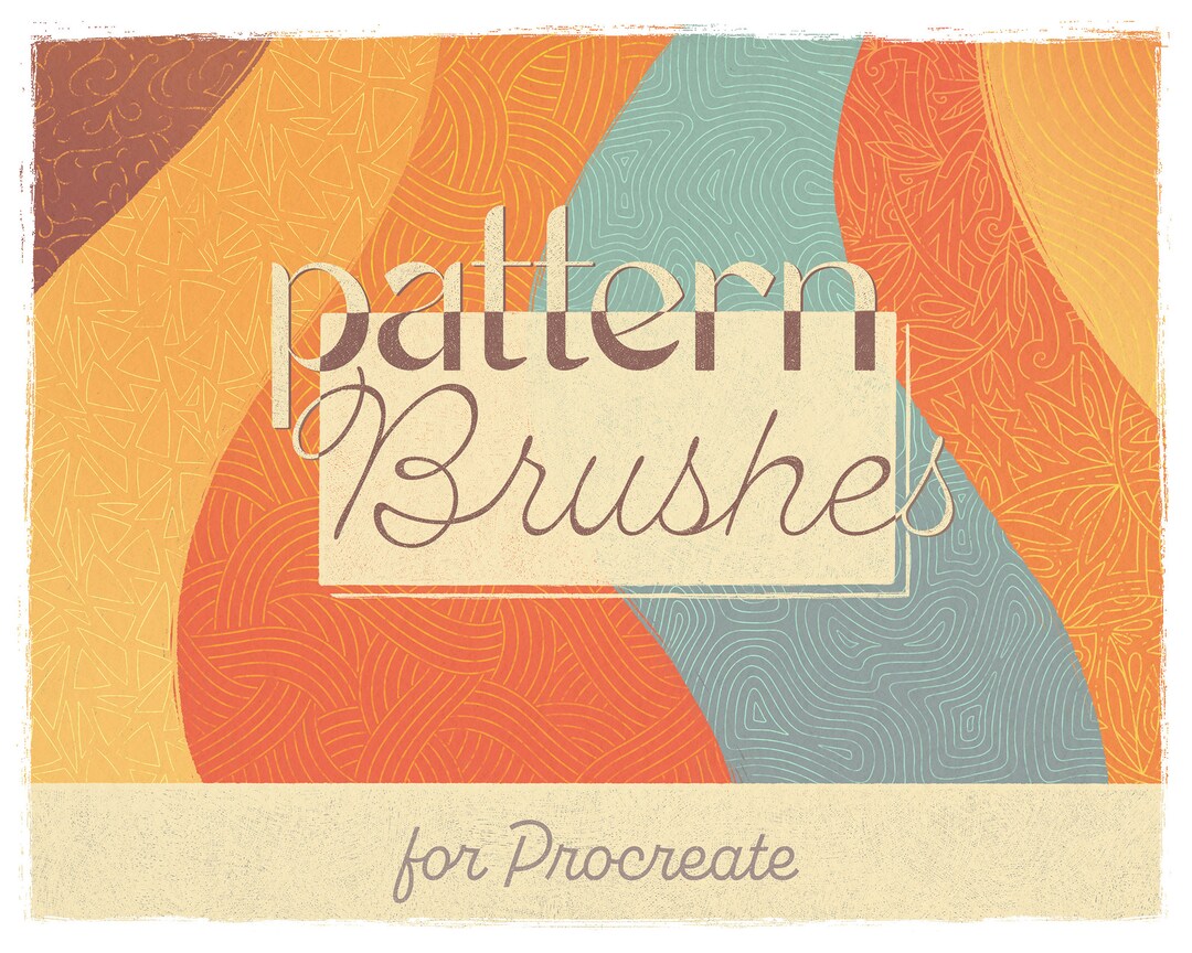 Pattern Brushes for Procreate, Lineart Hand Drawn Seamless Patterns ...
