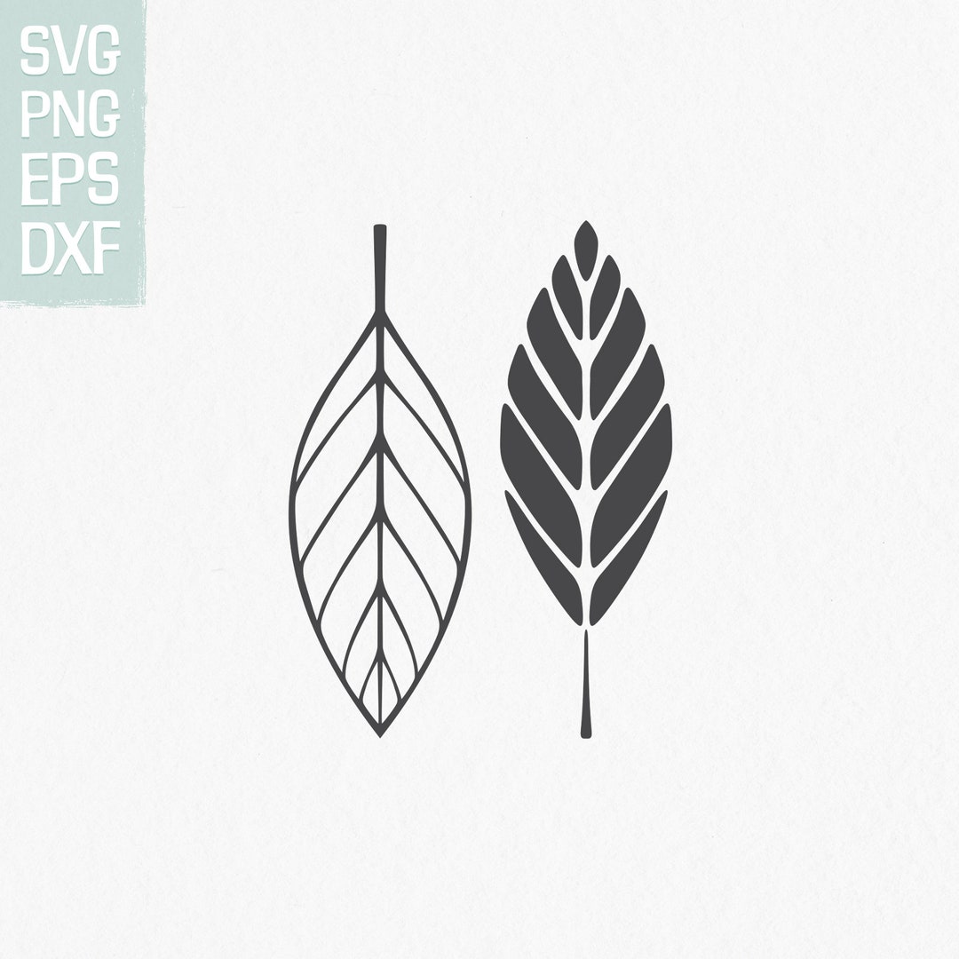Leaf SVG, Two Tree Leaves SVG Instant Download, Transparent Png, Dxf ...