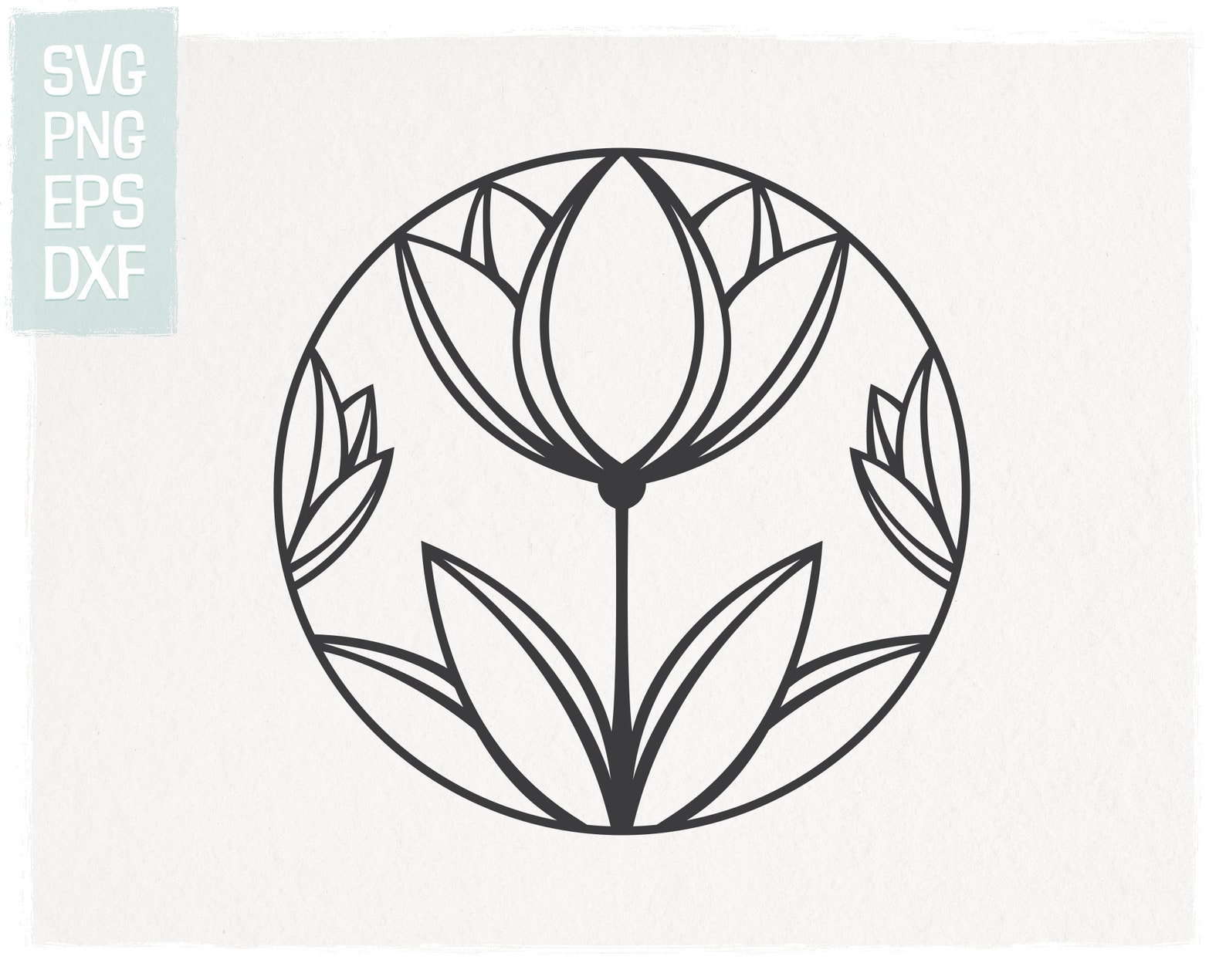 Floral Badge SVG Flower SVG Instant Download SVG Cut File - Etsy
