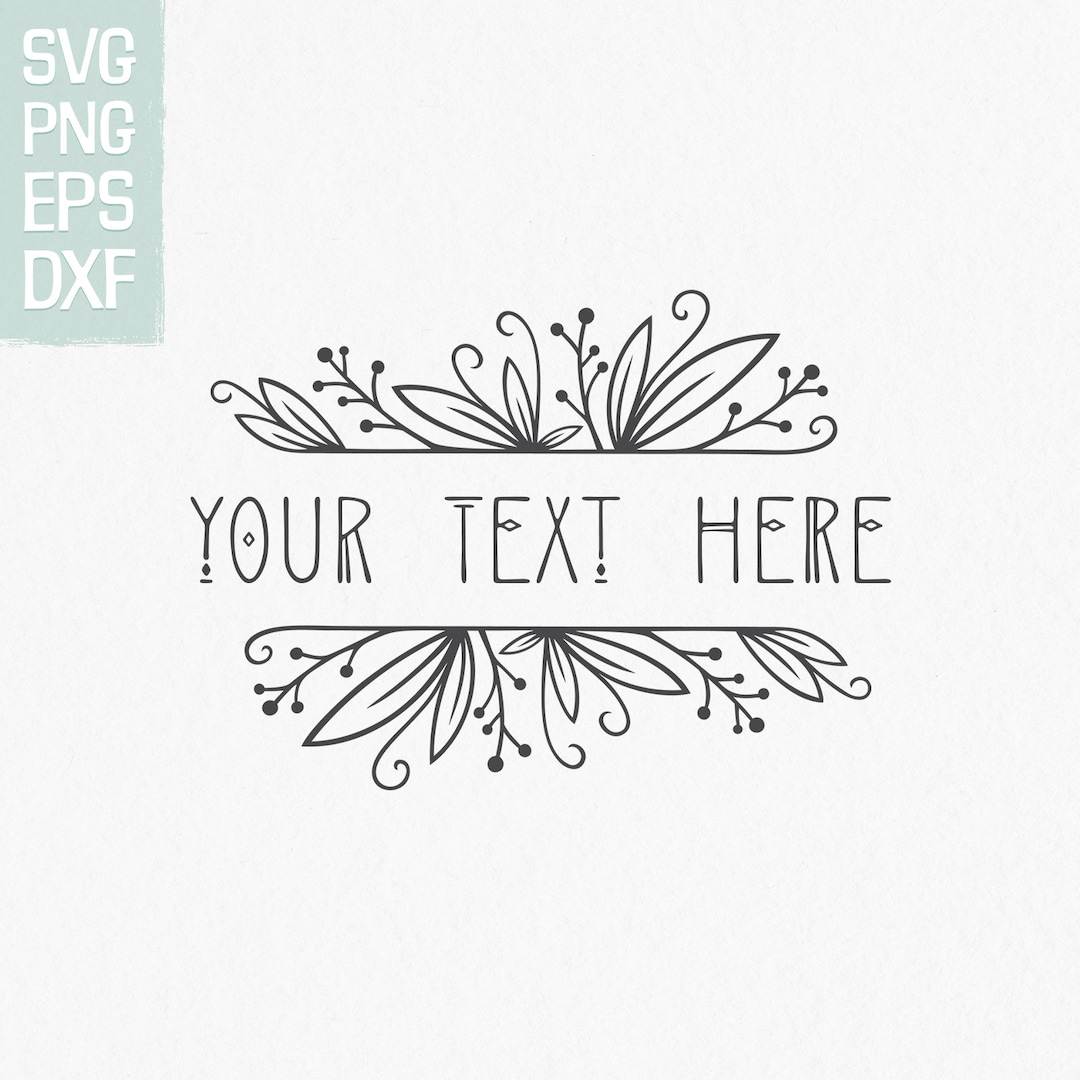 Botanical Split Frame SVG, Floral Split Frame Instant Download, Png ...