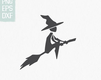 Witch Cat Svg Cat on Broom Svg Black Cat Svg (Instant Download) - Etsy