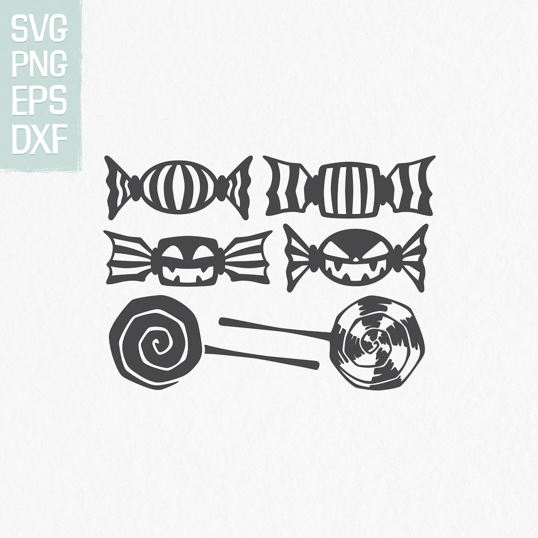 Halloween Candy SVG, Set of 6 Svg, Png, Dxf, Eps, Candy Clipart, Candy ...