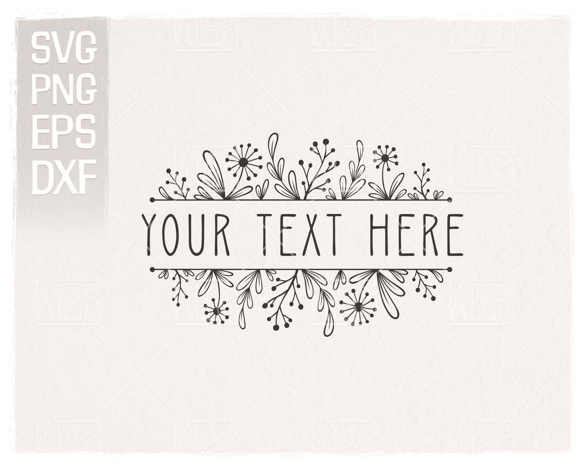 Floral Split Frame SVG Botanical Border Instant Download - Etsy