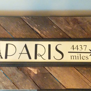 Mileage Sign, Custom Directional Sign, Destination Sign, Hand Painted ...