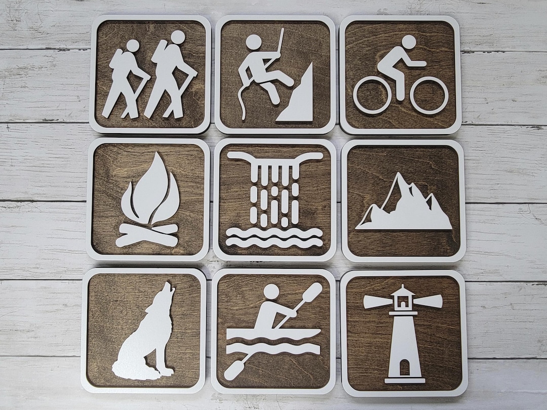 National Parks & Recreation Signs, National Forest Icons, Cabin Decor ...