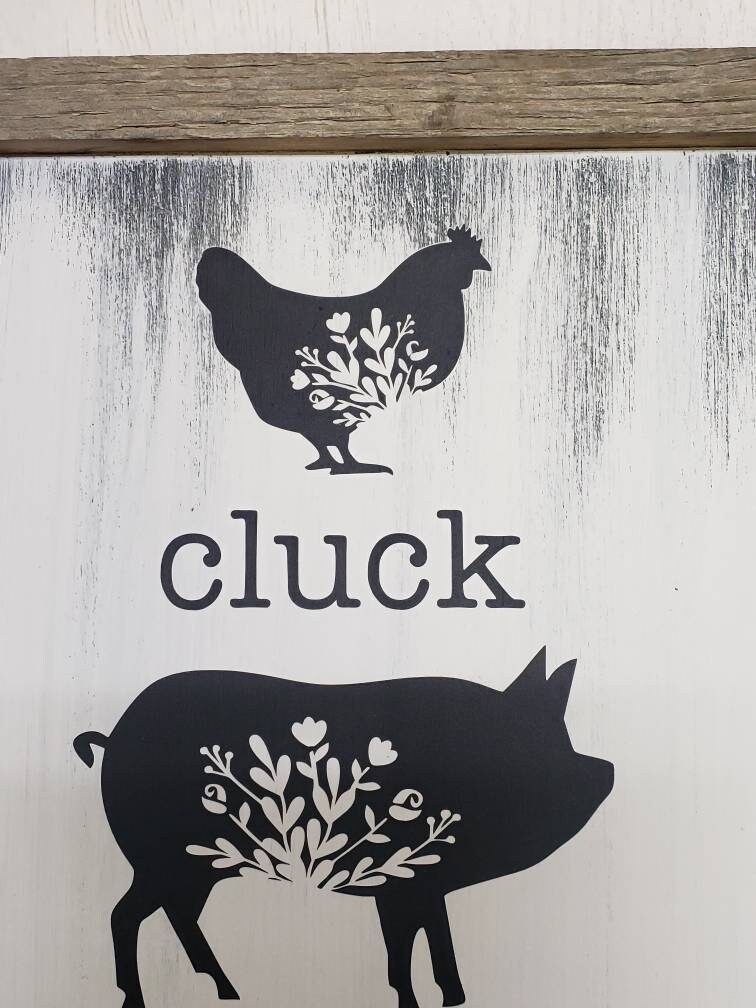 Farmhouse Cluck Oink Moo Sign Cow Pig Chicken Kitchen - Etsy