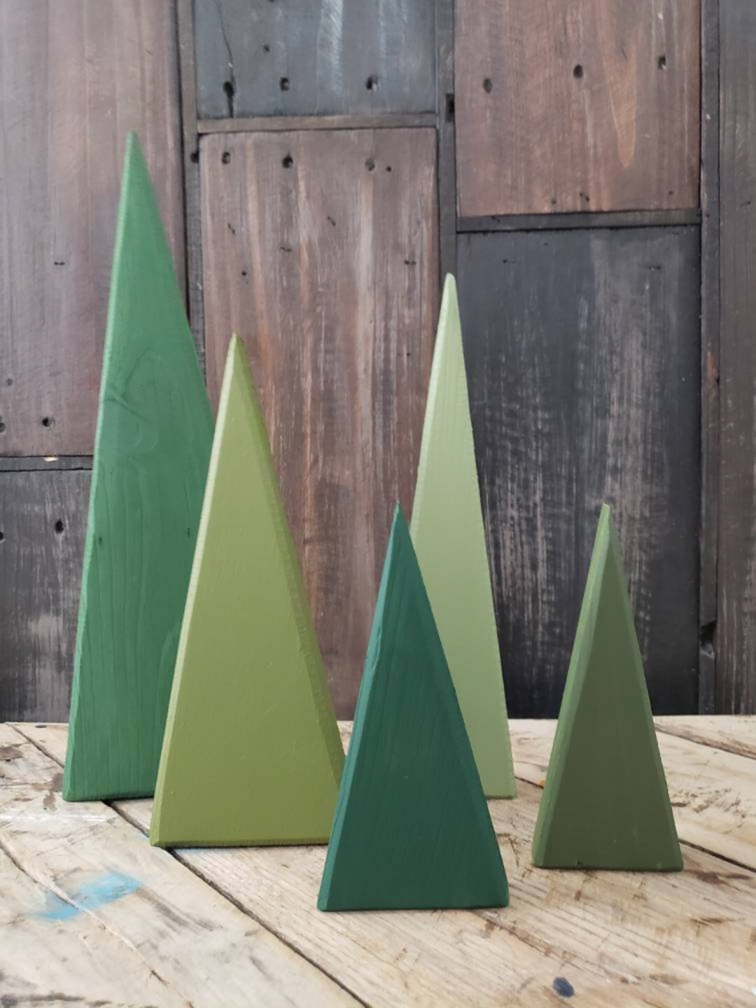 Simple Evergreen Trees, Set of 5, Woodland Nursery Decor, Rustic Cabin ...
