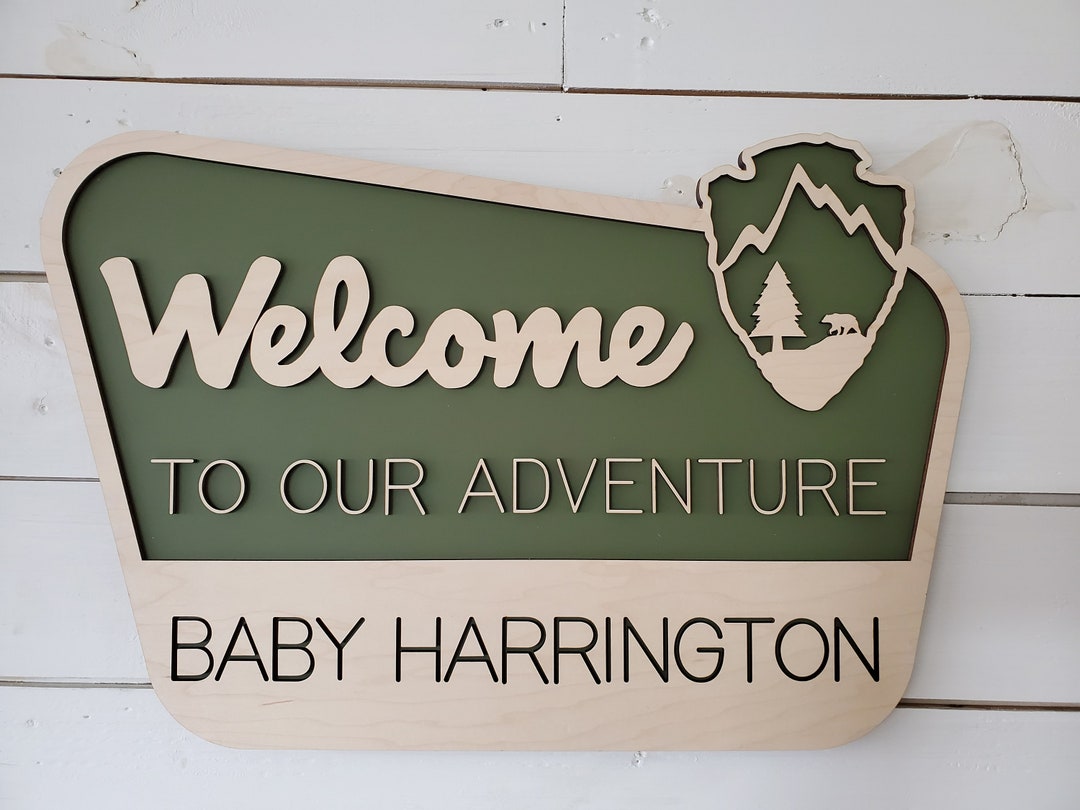 National Park Welcome Sign, Welcome to Our Adventure, Personalized ...