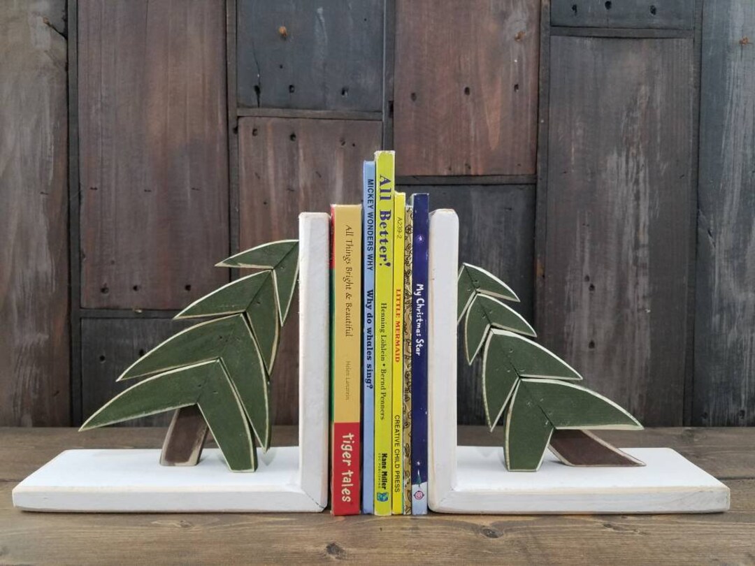 Woodland Tree Bookends Evergreen Trees Nursery Decor Lake - Etsy