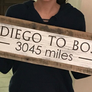Mileage Sign, Custom Directional Sign, Destination Sign, Hand Painted ...