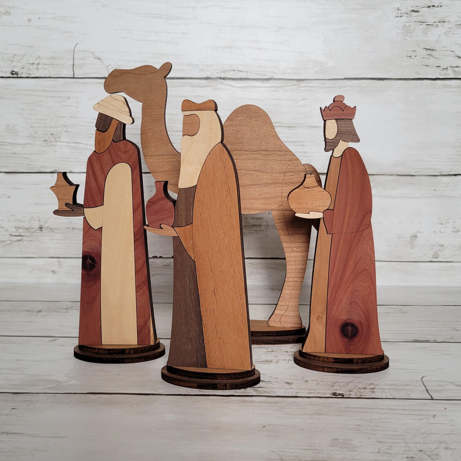 Nativity Scene Christmas Decor, Handmade Wooden Manger, Religious Gift ...