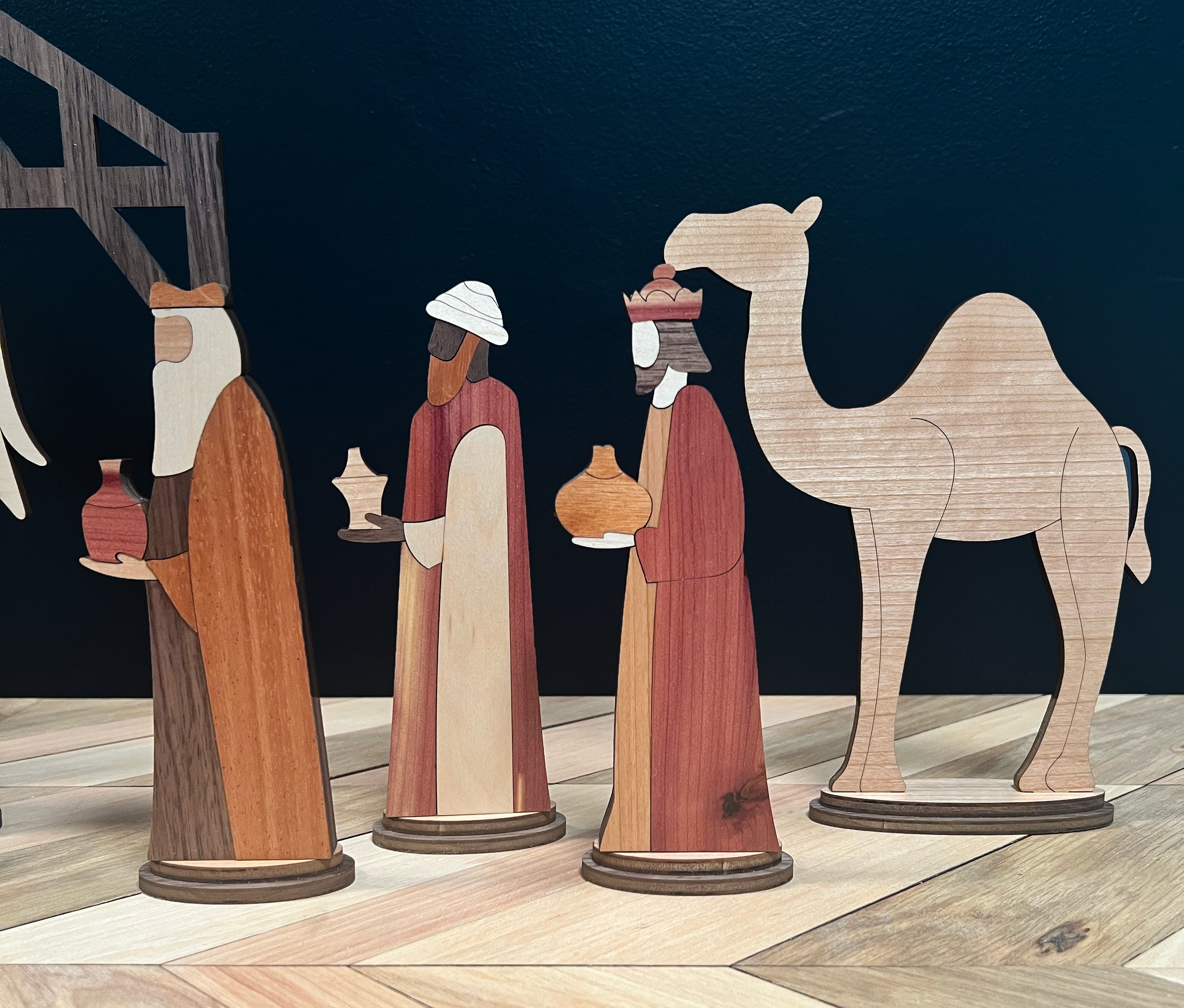 Nativity Scene Christmas Decor, Handmade Wooden Manger, Religious Gift ...