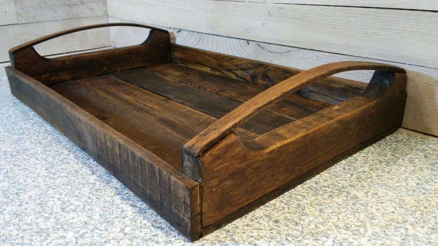 Breakfast Serving Tray, Reclaimed Wood Farmhouse Decor, Rustic Style ...