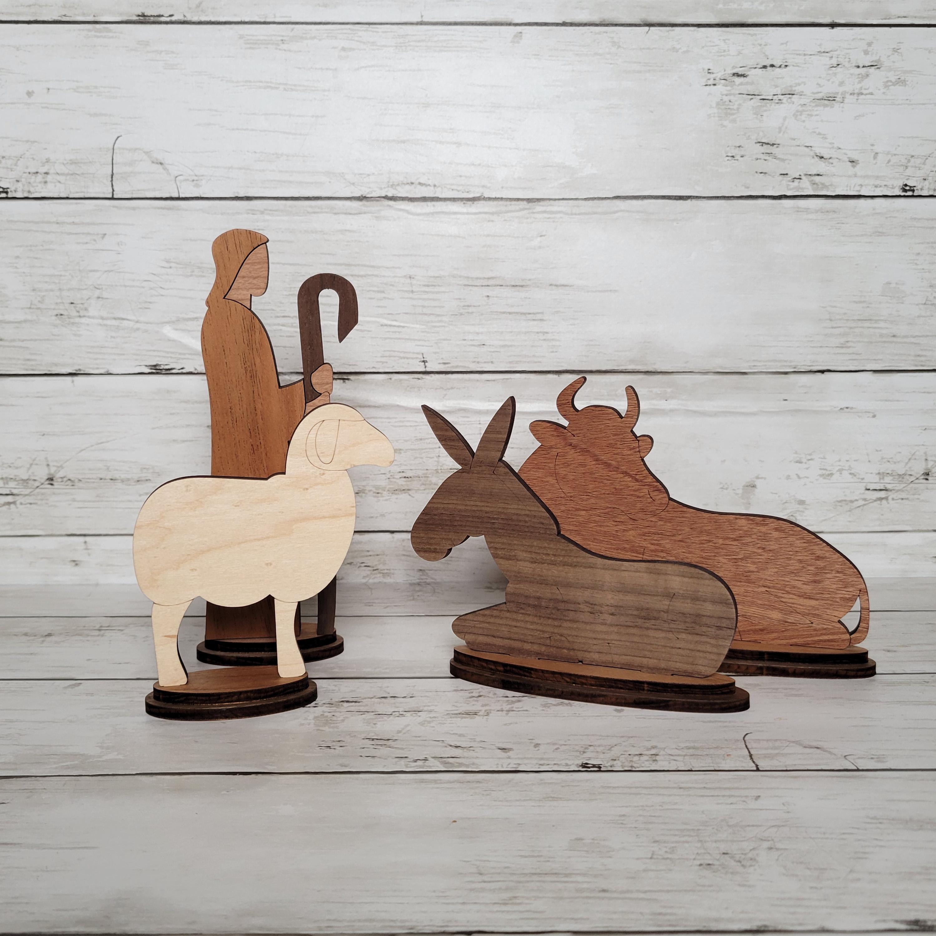 Nativity Scene Christmas Decor, Handmade Wooden Manger, Religious Gift ...