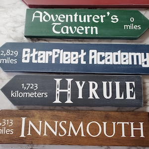 Simple Arrow Sign, Custom Directional Mileage Sign, Fictional ...