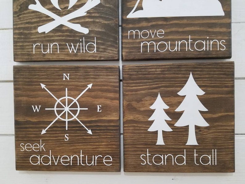 Woodland Nursery Decor, Rustic Forest Baby's Room Signs, Customizable ...