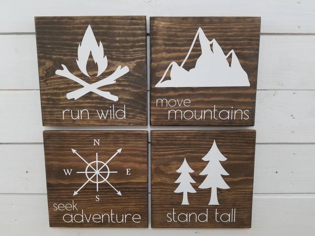 Woodland Nursery Decor, Rustic Forest Baby's Room Signs, Customizable ...
