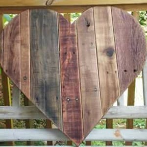 Large Reclaimed Wood Heart Sign - Etsy
