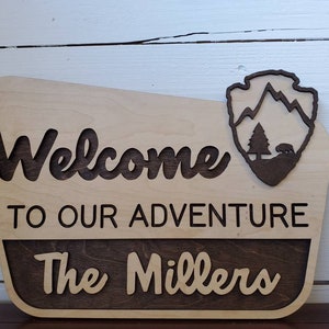 National Park Welcome Sign, Welcome to Our Adventure, Personalized ...