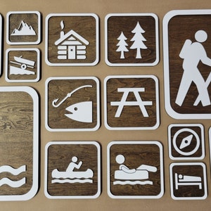 National Parks & Recreation Signs, National Forest Icons, Cabin Decor ...