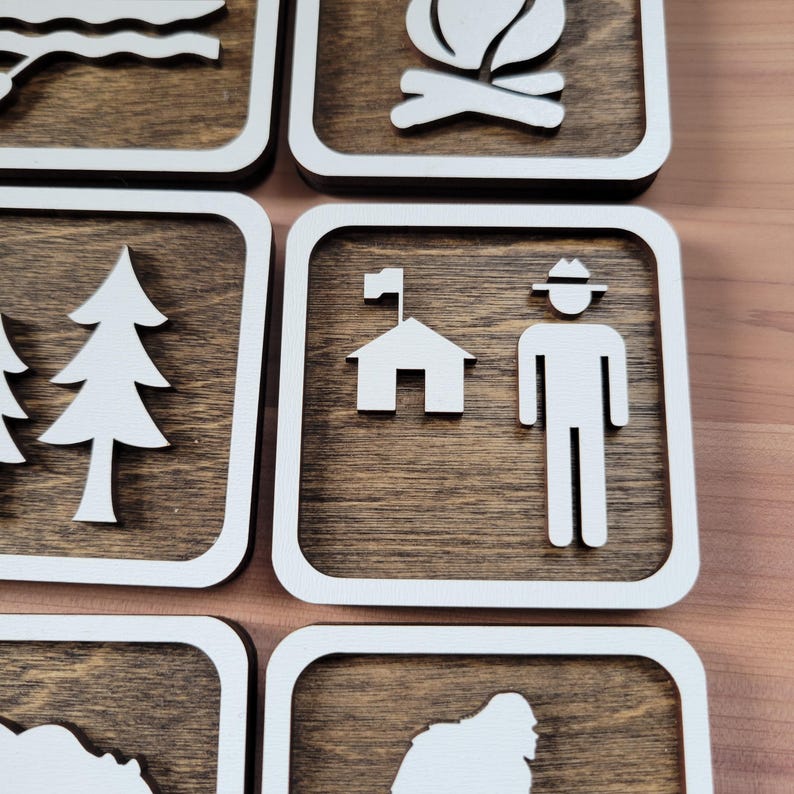 National & State Park Sign Refrigerator Magnets – Laser Cut Layered ...