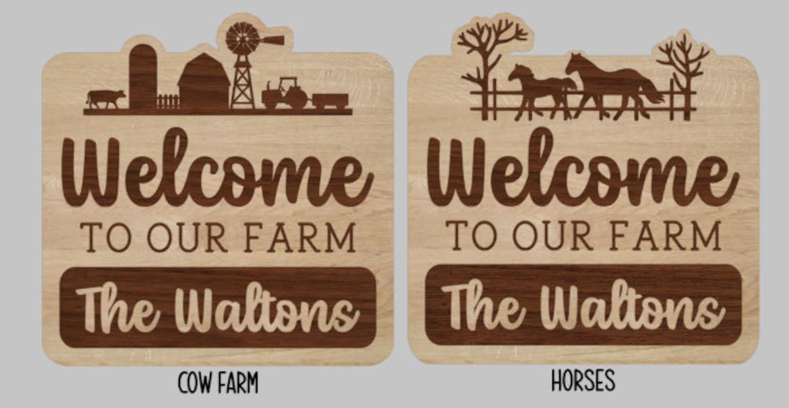 Welcome to Our Farm Sign, Personalized Laser Cut Sign, Horse Ranch Sign ...