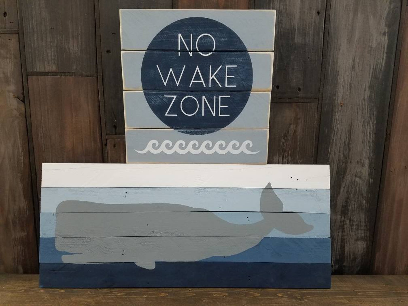 Whale Sign, Ombre Blue Sign, Ocean Theme Nursery, Nautical Bathroom ...