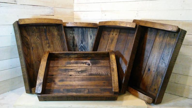 Handmade Reclaimed Wood TV Trays, Rustic Farmhouse Folding Tables ...